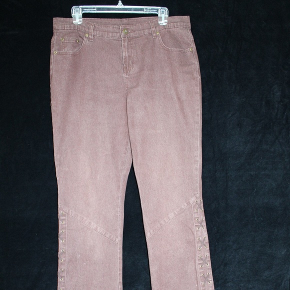 D G 2 by Diane Gilman | Jeans | D G 2 Brown Bottom Laceup Jeans Sz 2 P ...